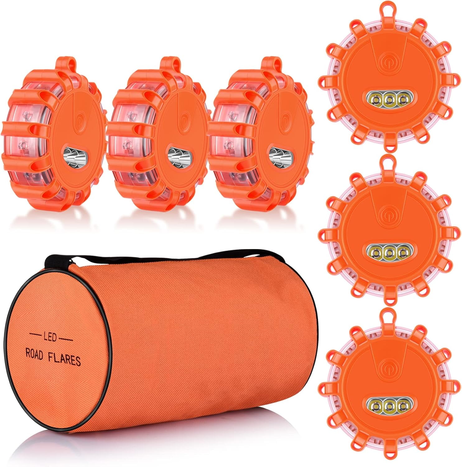 [6 Pack LED Road Flares Safety Flashing Warning Light Roadside ...