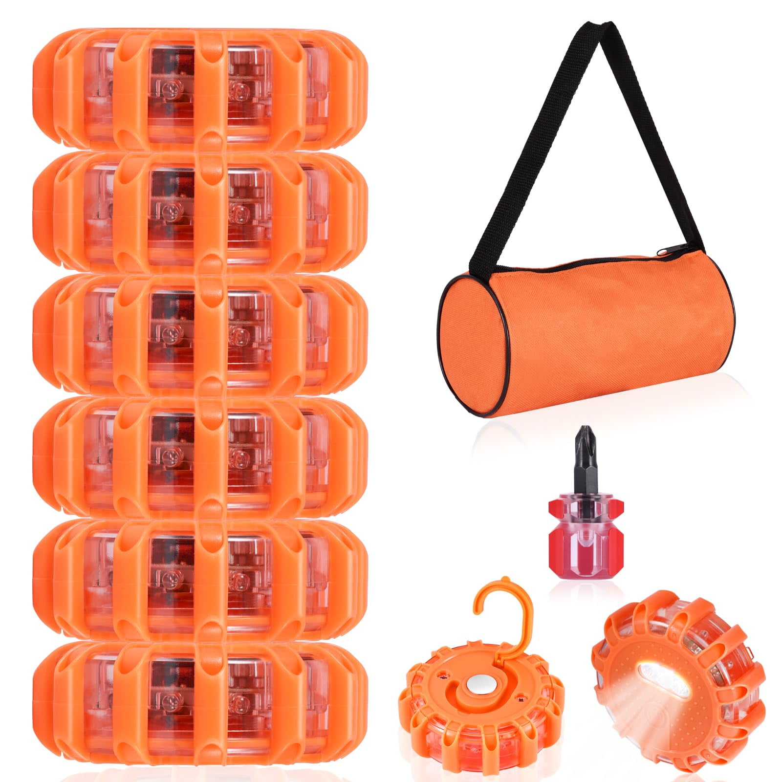 6 Pack LED Road IFF17 Flares Emergency Lights - Roadside Safety Beacon ...