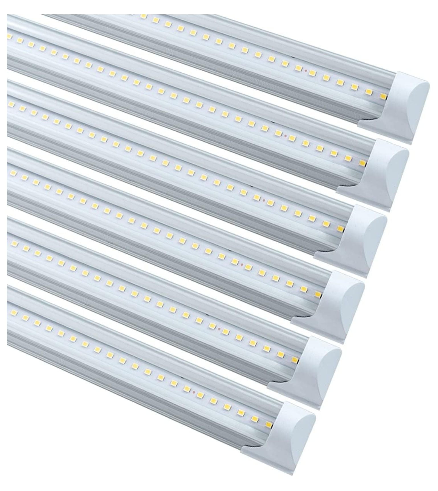 6 Pack LED Shop Light, 4FT 24W 6000K Daylight White Linkable T8 LED Integrated Tube Lights with ...
