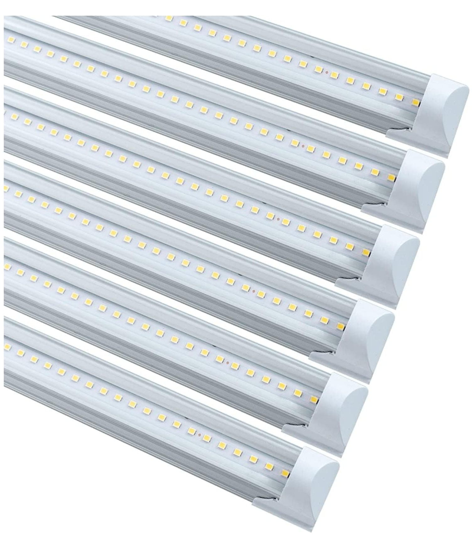 saney 6 Pack LED Shop Lights, 4FT 24W, 6500K Cool White, 2640lm, Clear ...