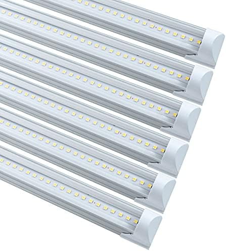 6 Pack LED Shop Light, 4FT 24W 6500K, Cool White, Clear Cover, Hight ...