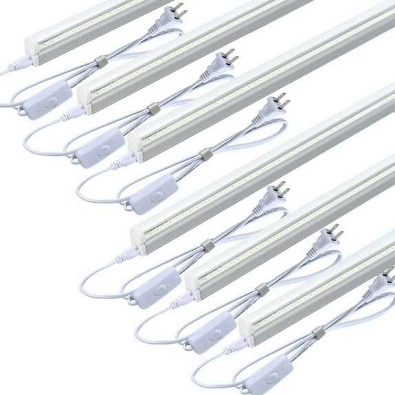 6 Pack LED T5 Integrated Single Fixture 4FT 20W LED Shop Ceiling Lights ...