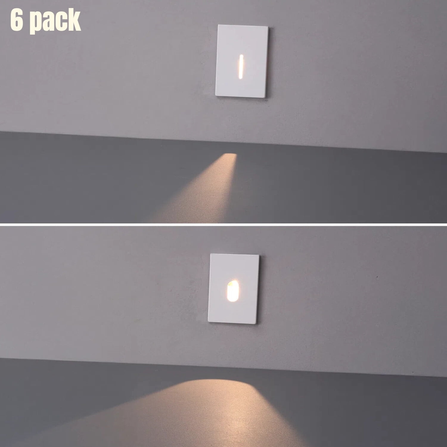 6 Pack LED Vertical 5CCT Step Lights, Replaceable Magnetic Faceplat ...