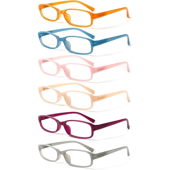 6 Pack Ladies Reading Glasses for Women Blue Light Blocking Spring ...