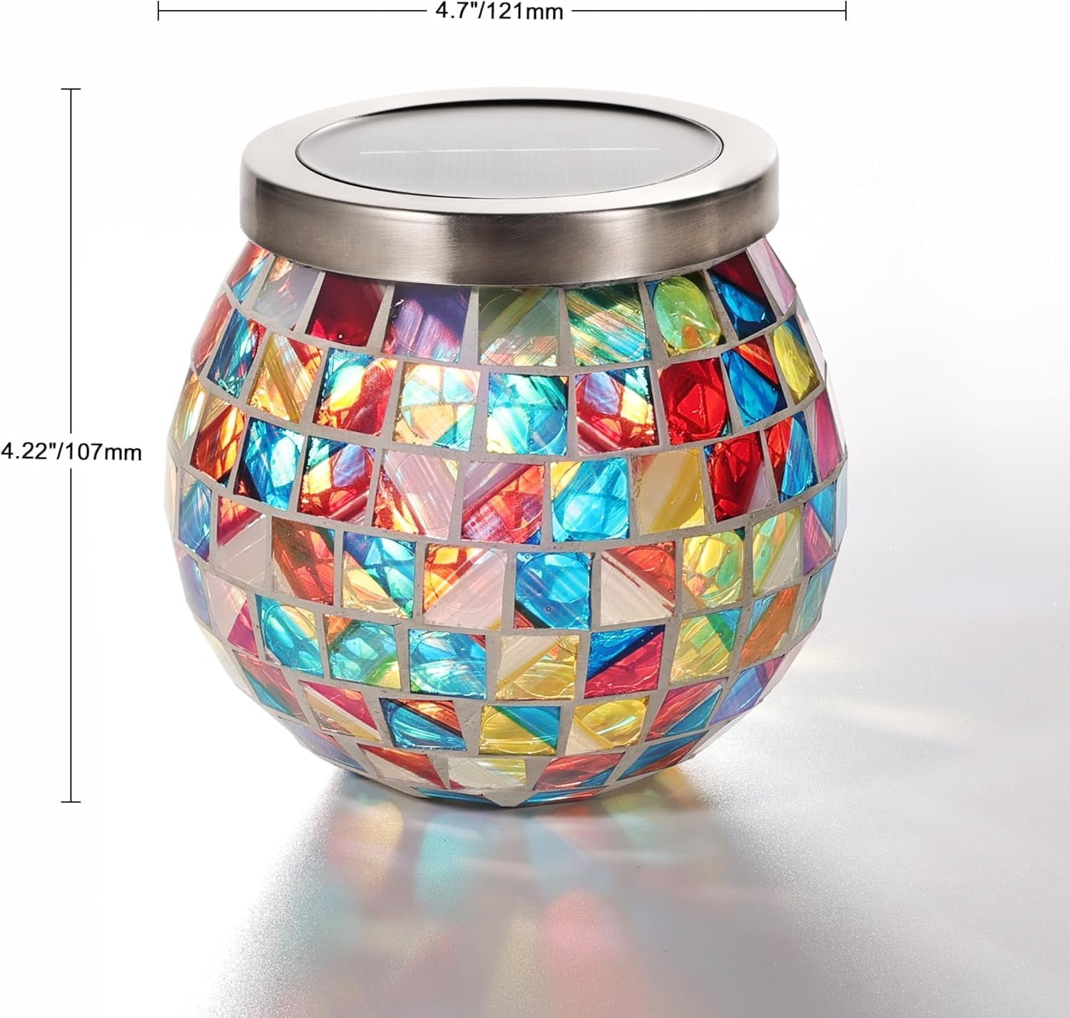 6 Pack Landscape Lighting Path Lights Heavy Solar Mosaic Lantern with ...