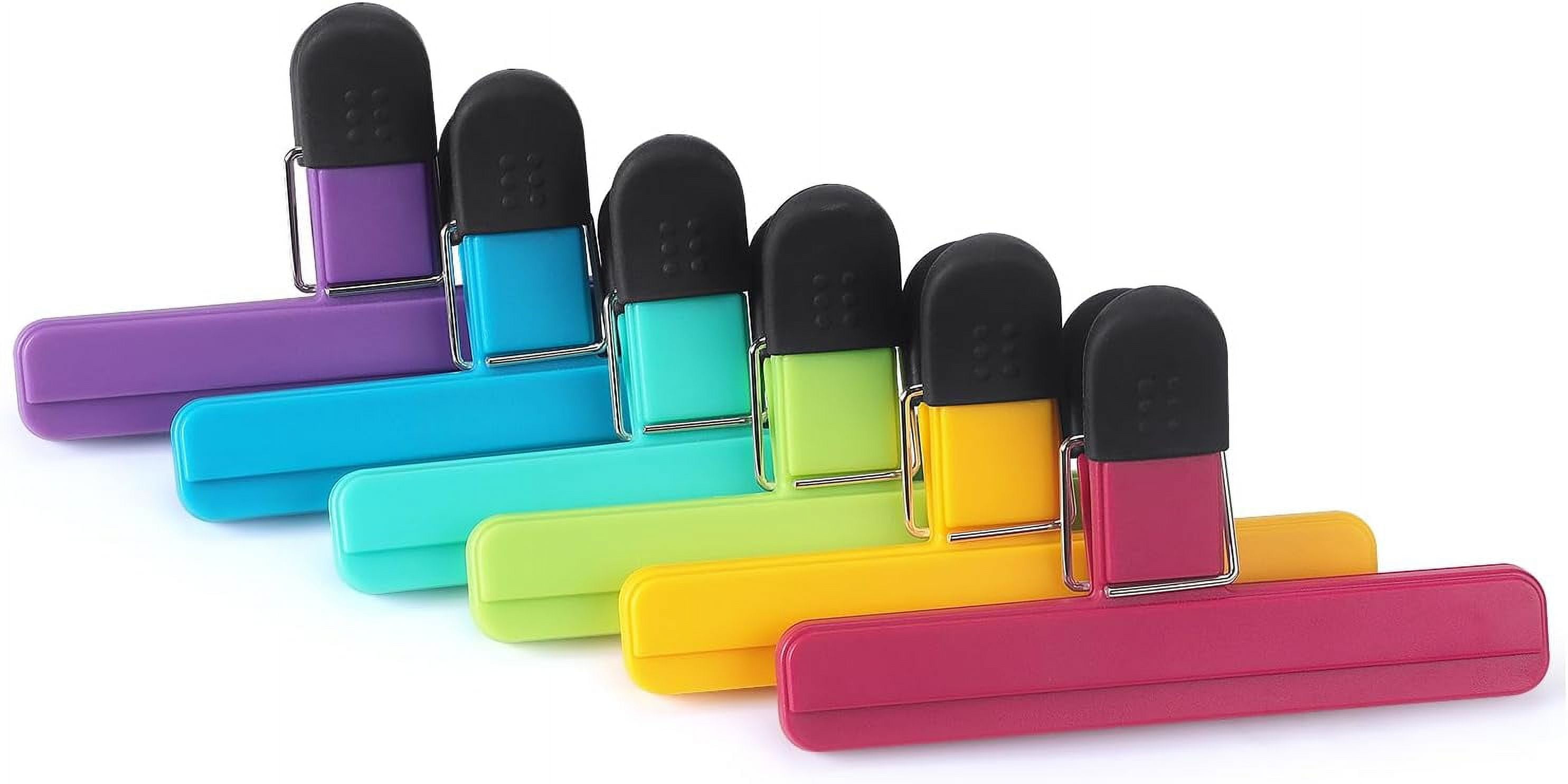 6 Pack Large Chip Bag Clips, Assorted Color Food Bag Clips,Heavy Duty ...