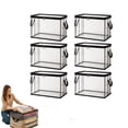 6 Pack Large Clear Thick Plastic Storage Box with Hinged Lid, Thick ...
