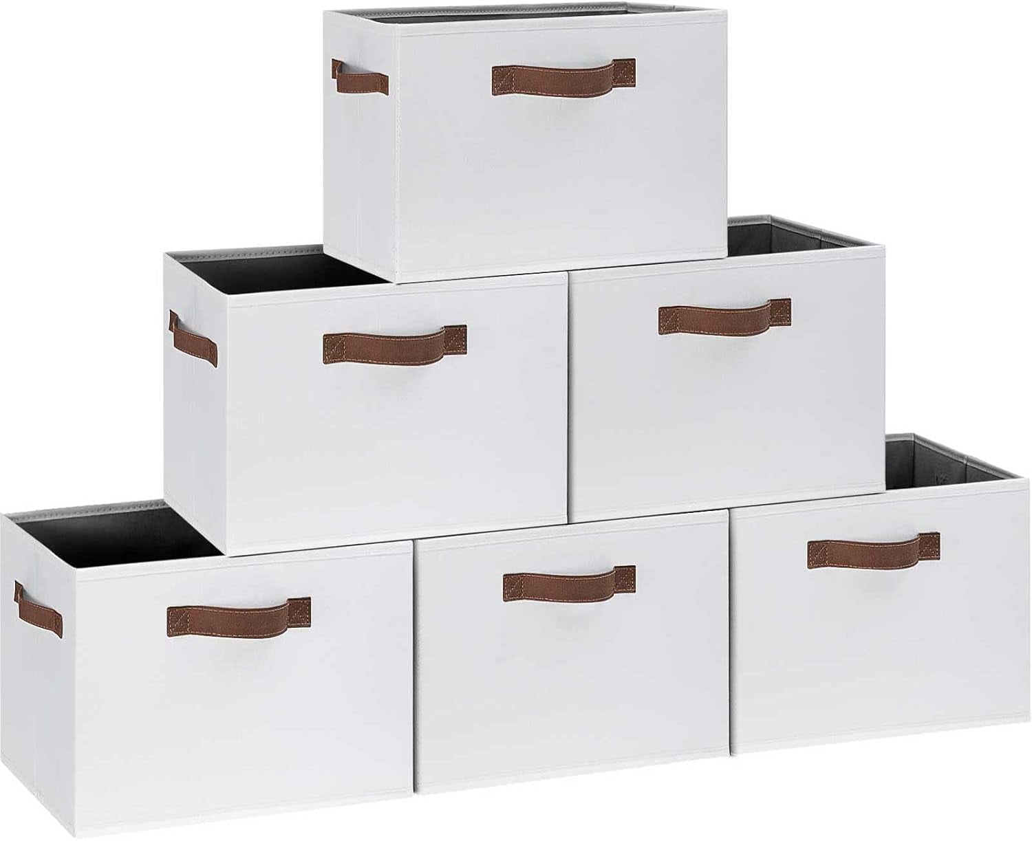 6 Pack Large Fabric Storage Bins with Handles, 15x11x9.6 Inch Storage ...