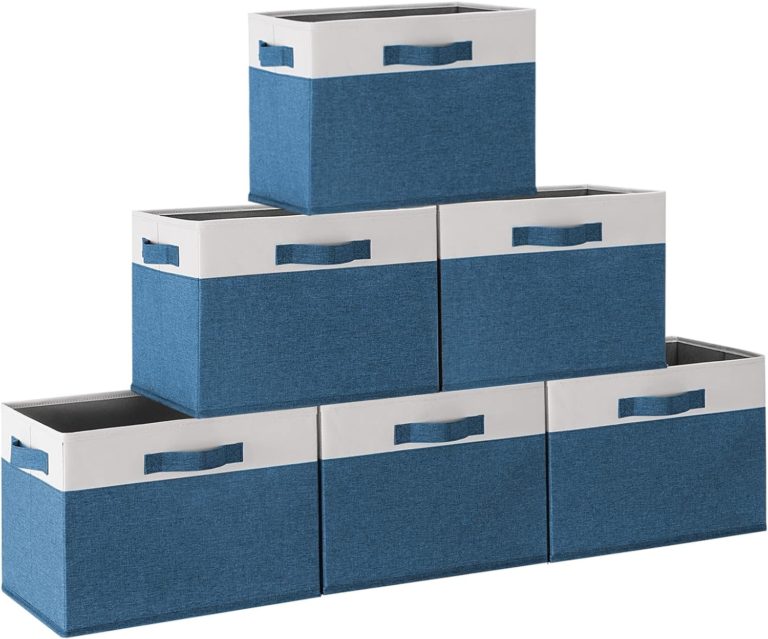 [6-Pack] Large Foldable Storage Baskets for Shelves, Sturdy Closet ...