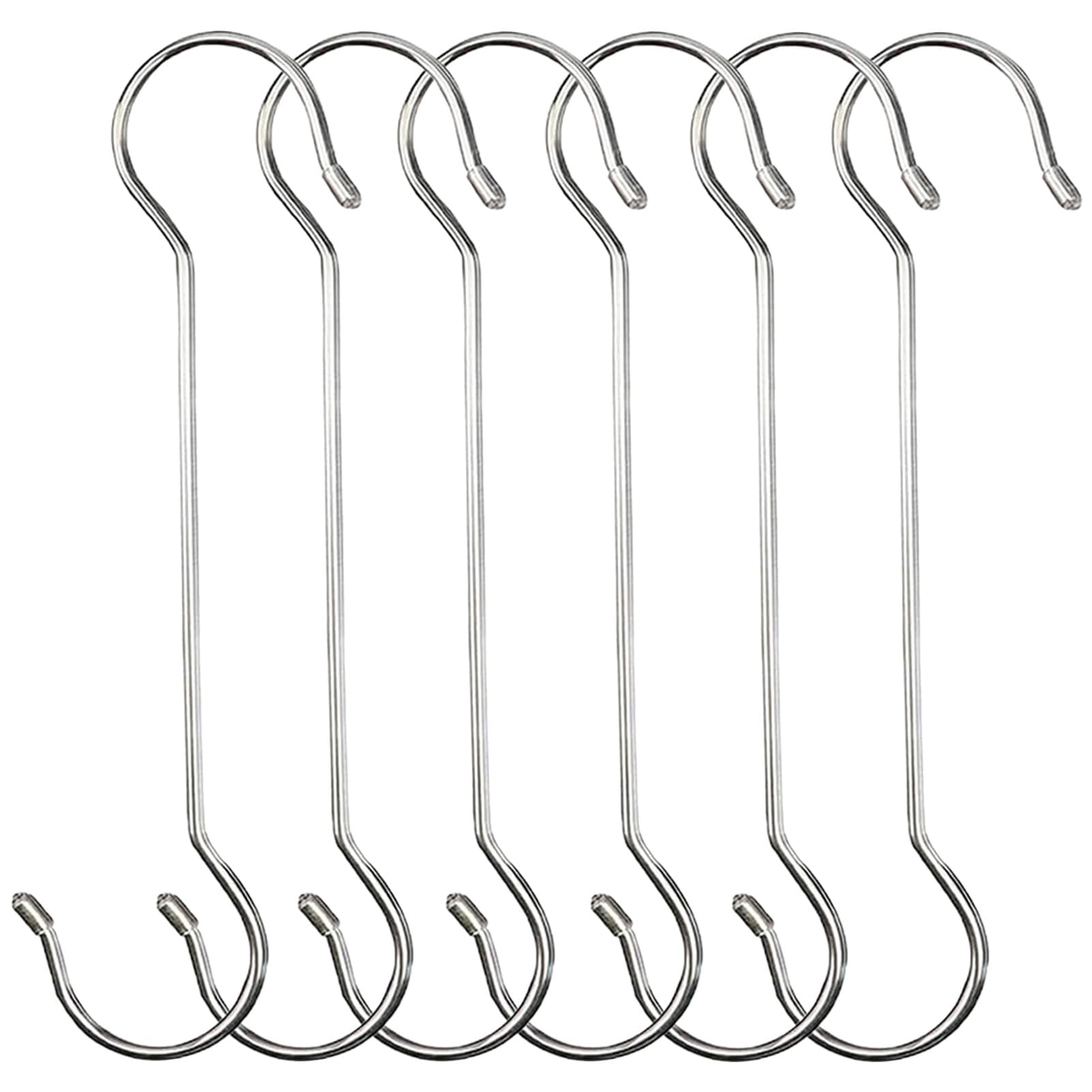 6 Pack Large Hooks, 12 inch S Shape Long Hooks, Metal Heavy-Duty S ...