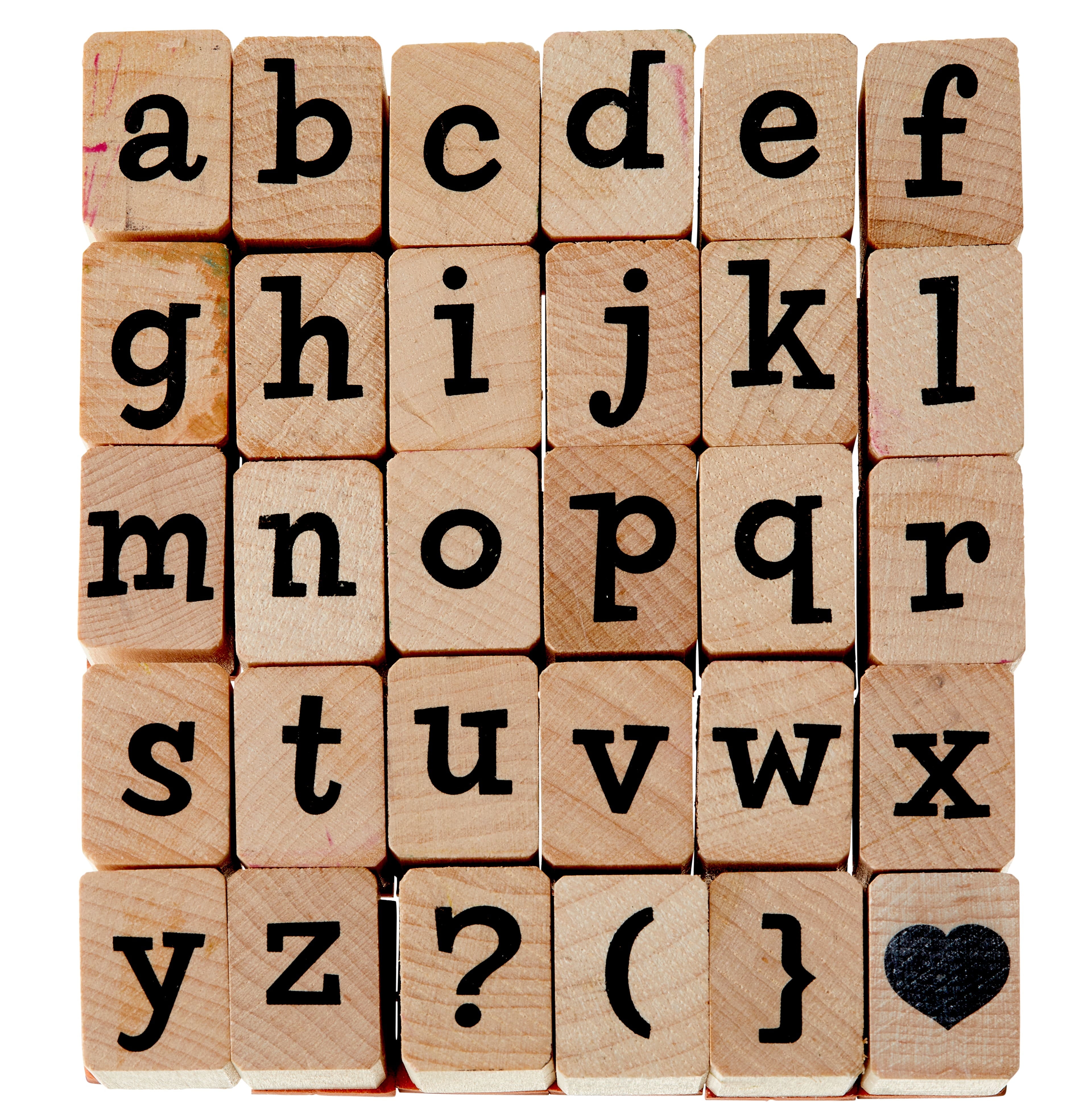 6 Pack: Large Lowercase Alphabet Wood Stamps by Recollections ...