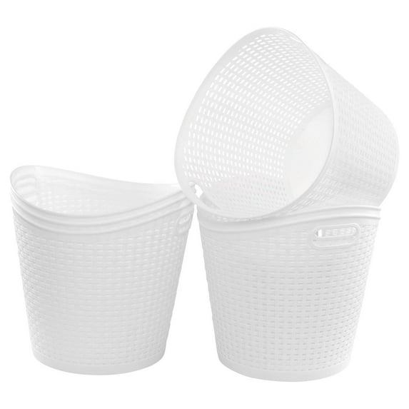 6-Pack Large Plastic Storage Baskets, 30 L Round Plastic Laundry ...