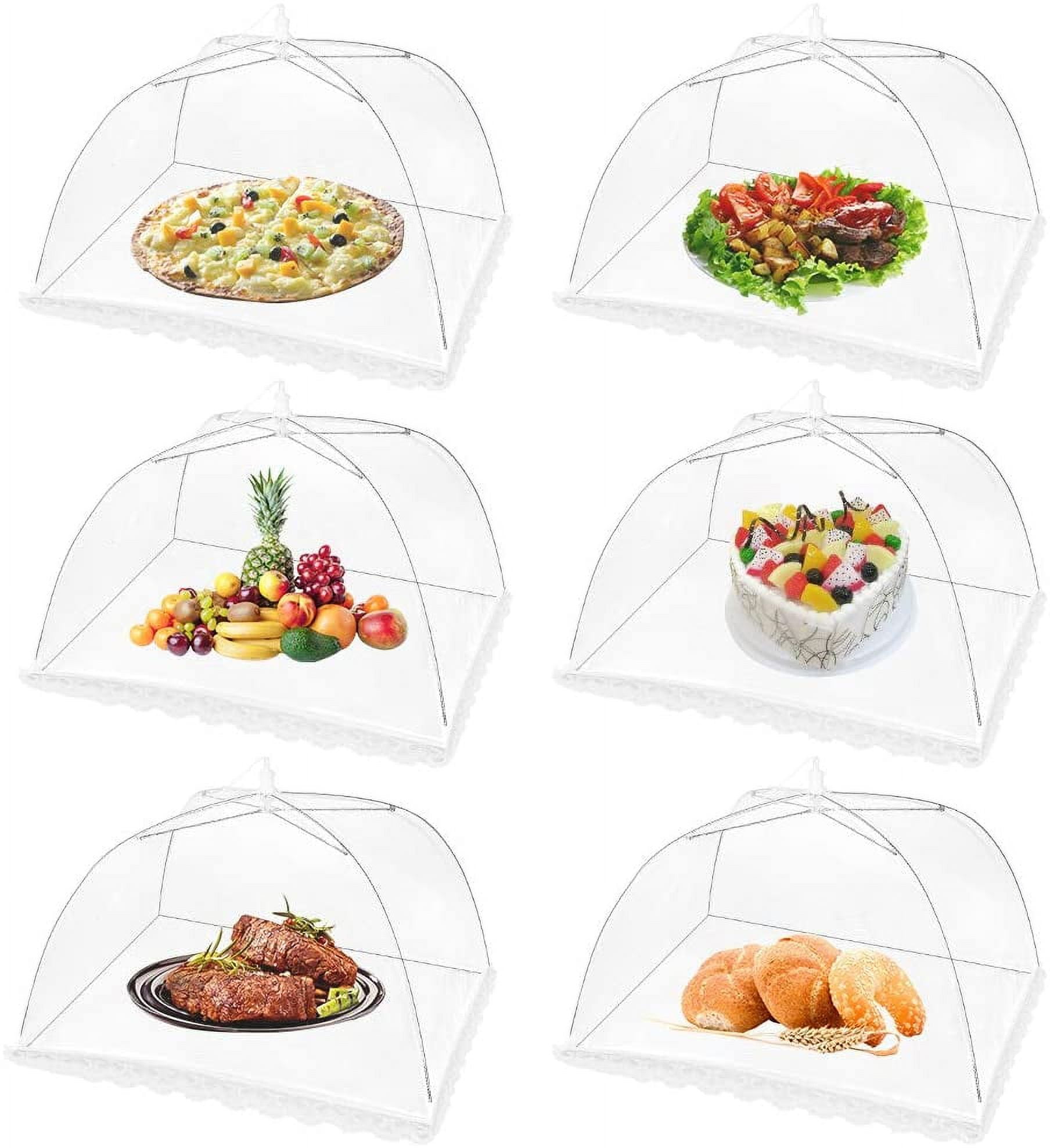 6 Pack Large Pop Up Mesh Screen Food Cover for Outdoors, 17 x 17 Inches ...