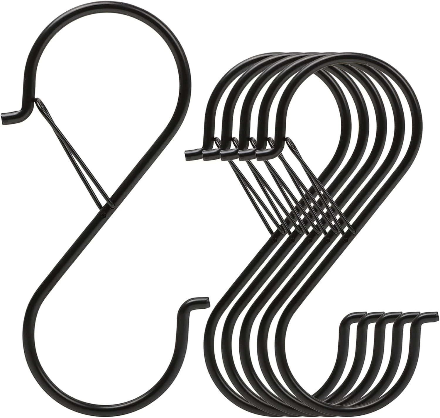 6 Pack Large S Hooks for Hanging, 5 inch Heavy Duty Metal S Hooks with ...
