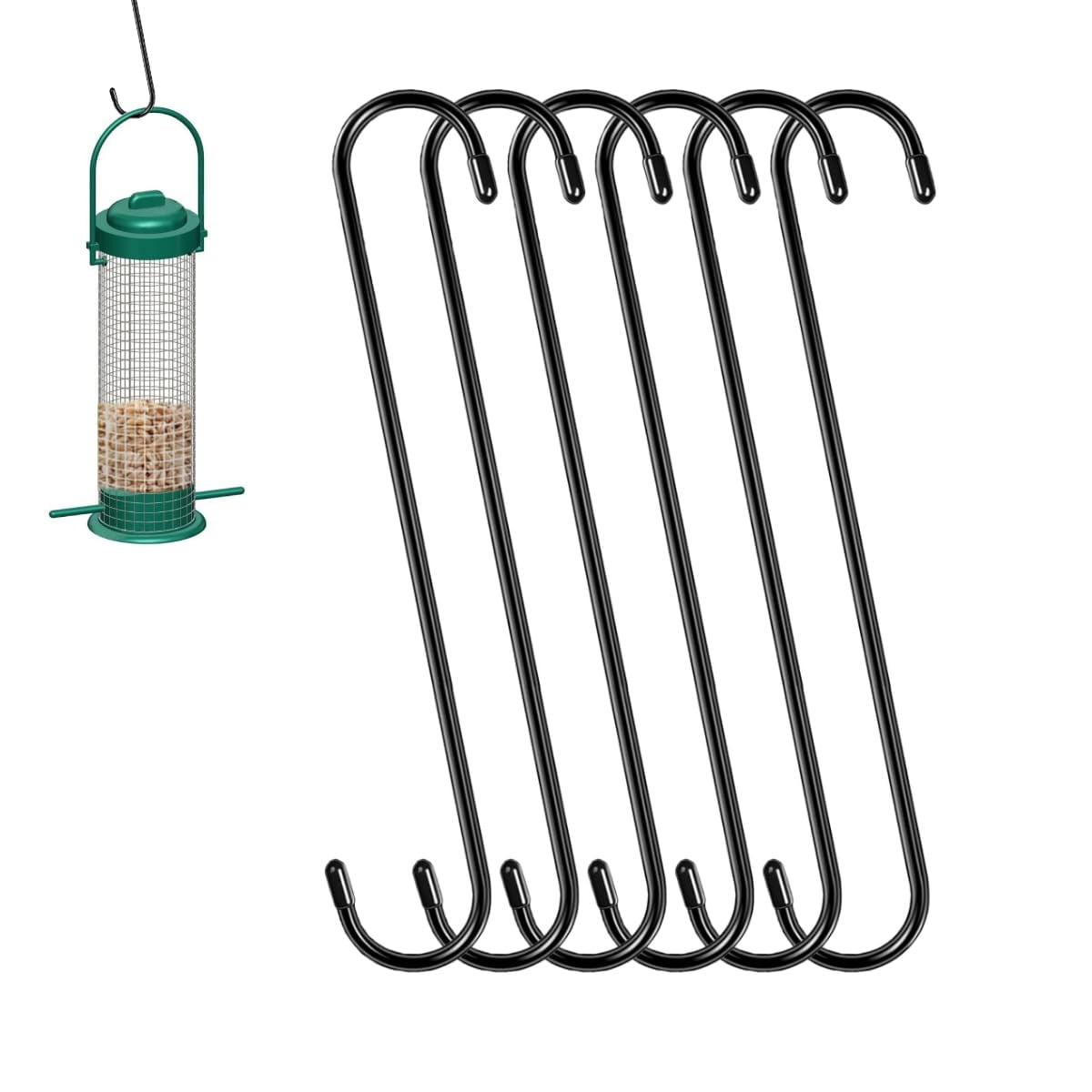 6 Pack Large S Hooks for Hanging Plants, 12inch Extra Matel Heavy Duty ...