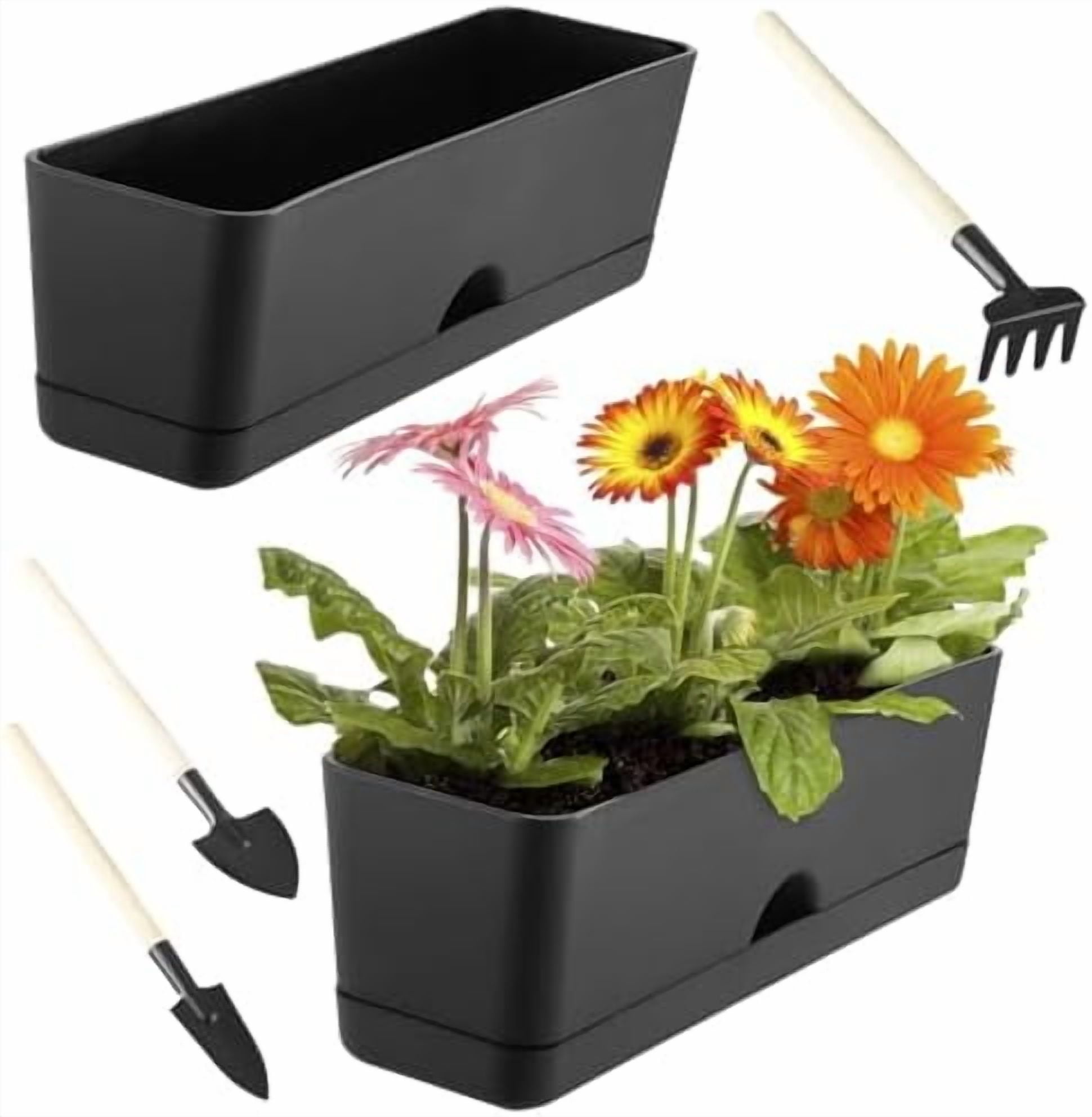 6-Pack Large Window Boxes Planters 16 Inch Rectangle Plant Box ...