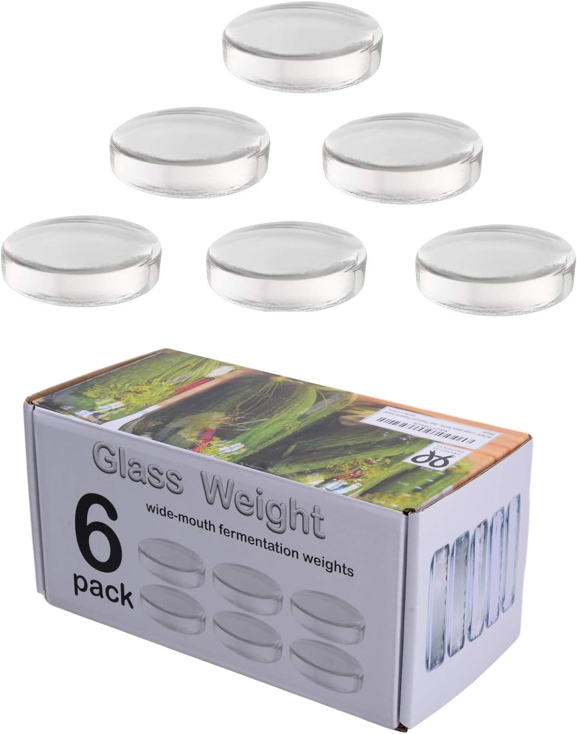 Large Glass Fermentation Weights, 6 Pack, for Wide Mouth Mason Jars ...