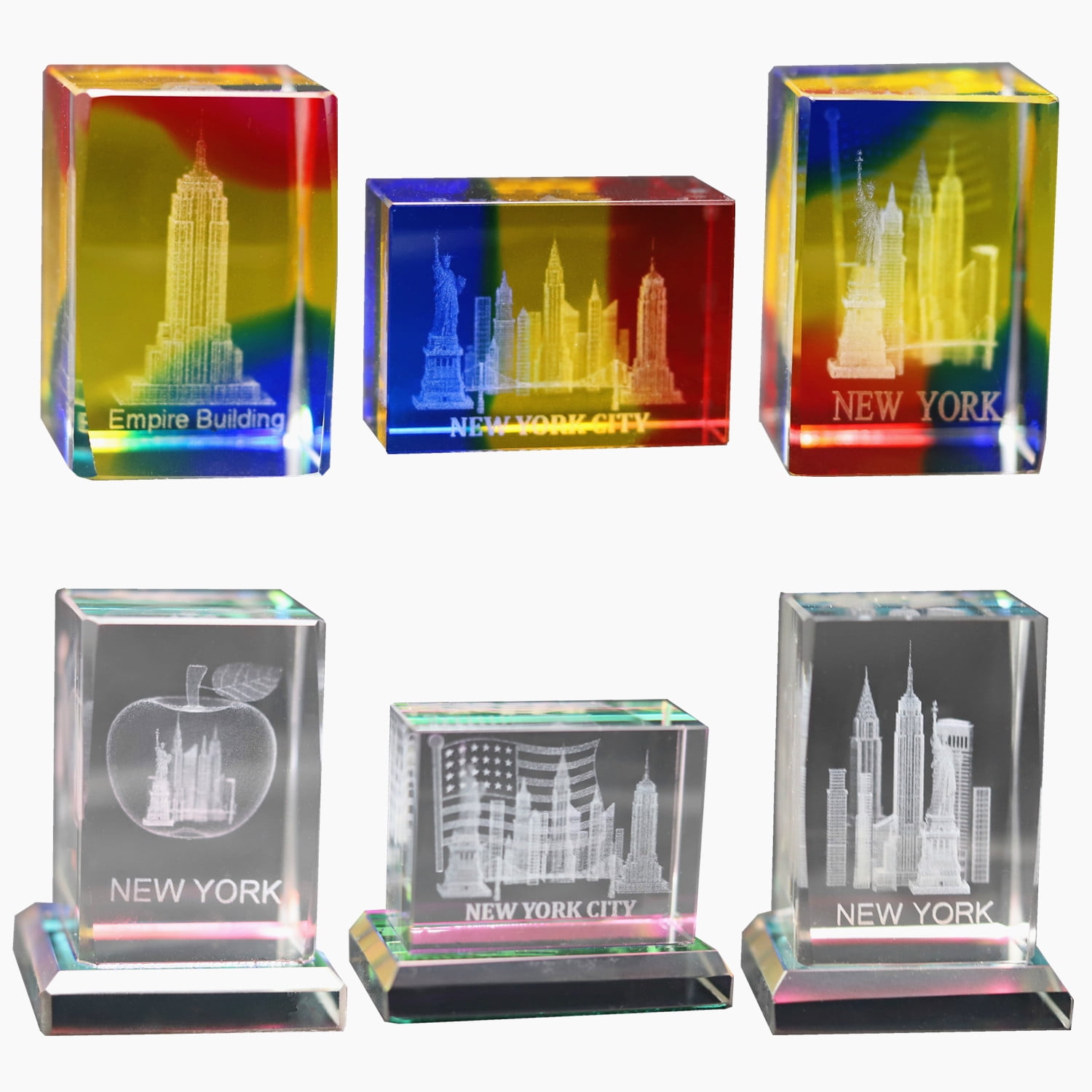 6 Pack Laser Etched Crystal, Crystal Glass Cube Engraving, 3D Crystal ...
