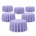 6 Pack Lavender Round Tablecloths 132 Inch For 72