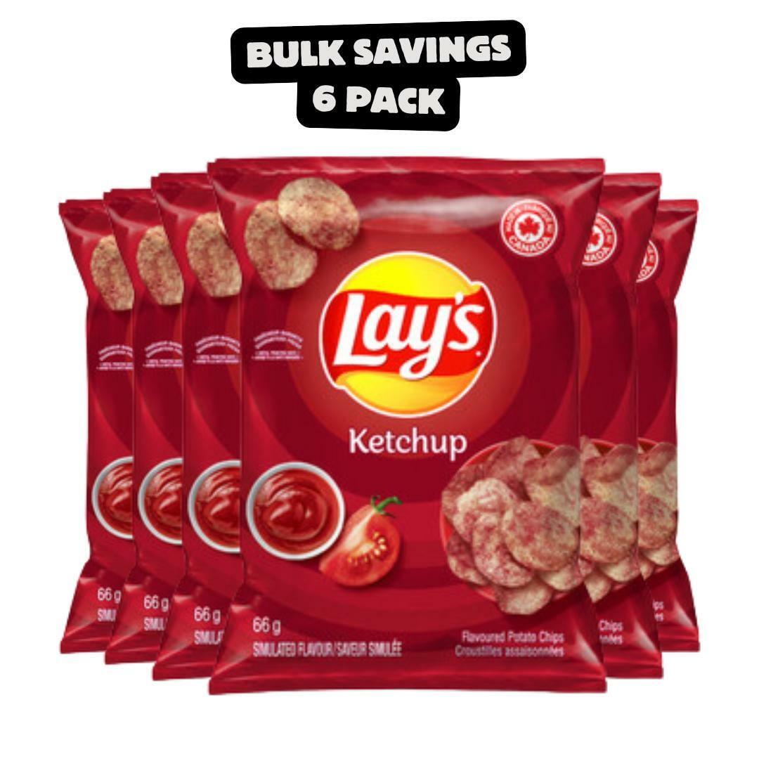 [6-Pack] Lay’s Ketchup Flavoured Potato Chips (small bag) 66 g ...