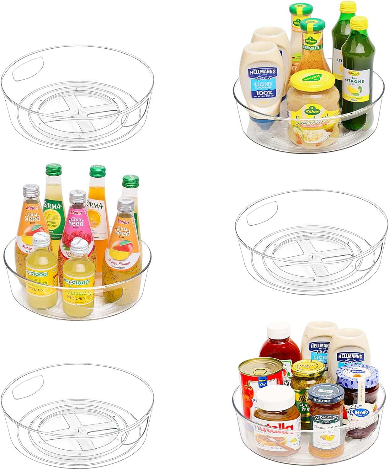 6 Pack Lazy Susan Turntable for Cabinet, 10 Inch Lazy Susan Organizer ...