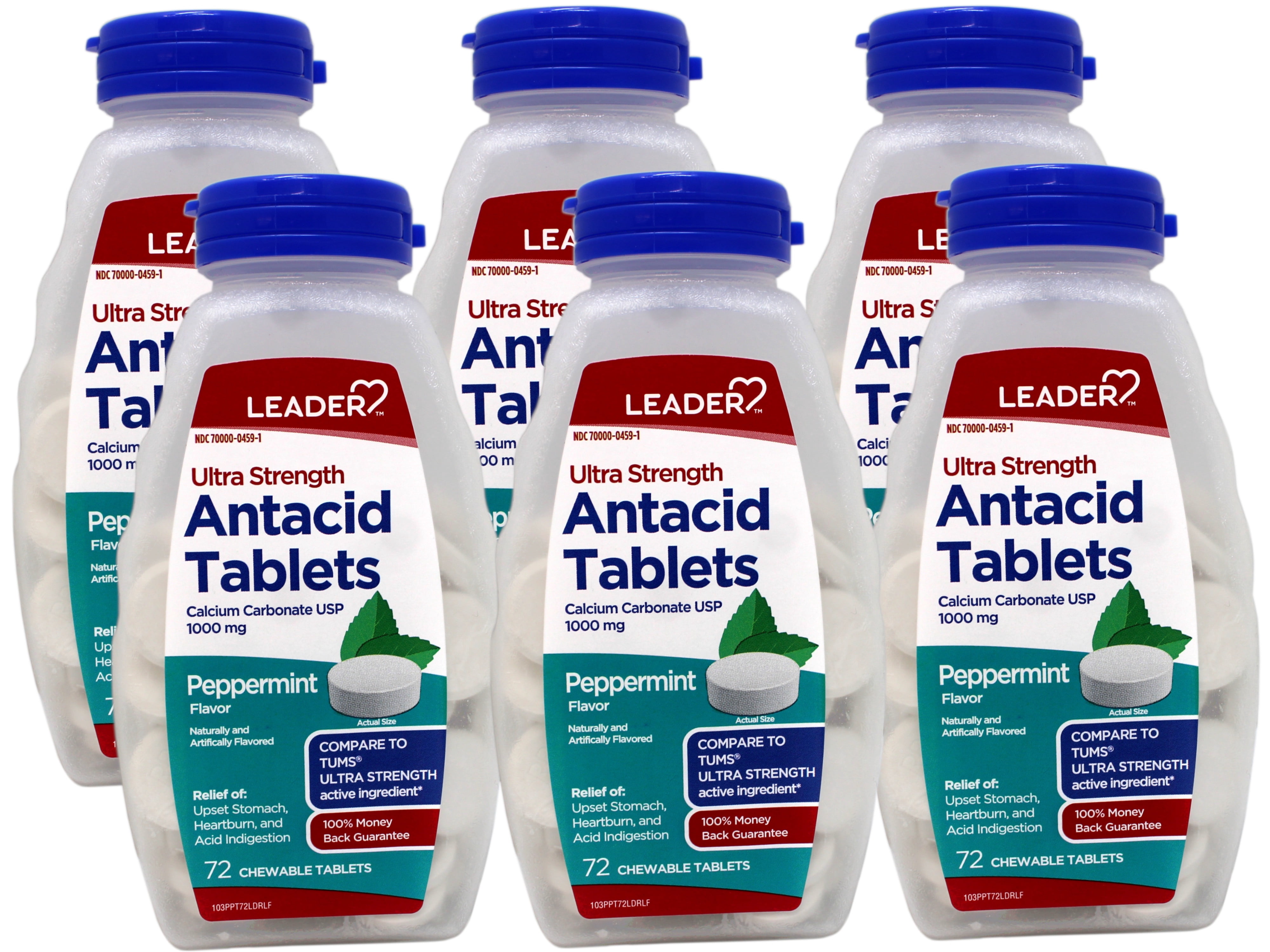 6 Pack - Leader Antacid Ultra Strength Chewable, Fast Heartburn ...