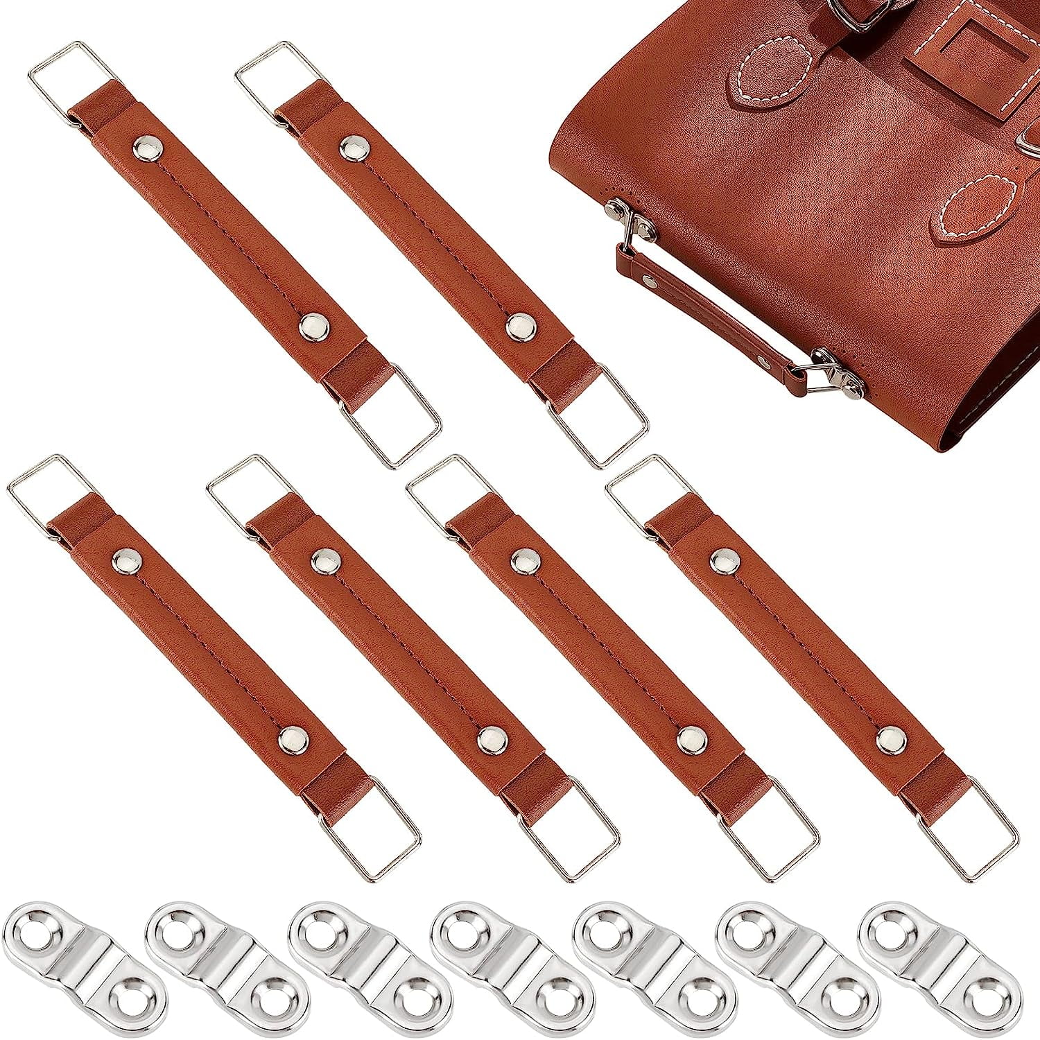 6 Pack Leather Luggage Part Handle 5.7 Inch Luggage Handle Pull Repair ...