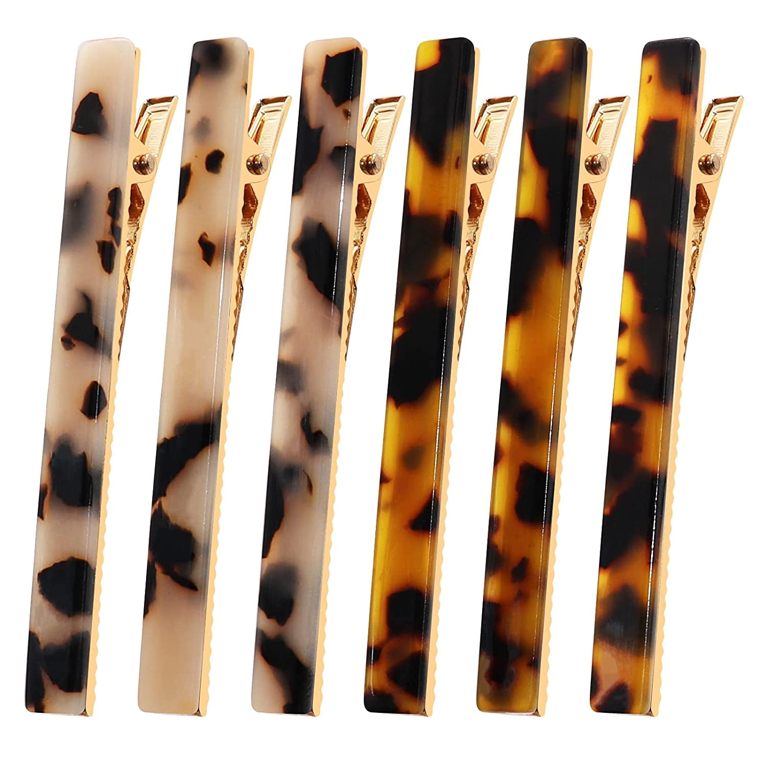 6 Pack Leopard Print Hair Clips Duckbill Hair Clip Metal Duck Teeth ...