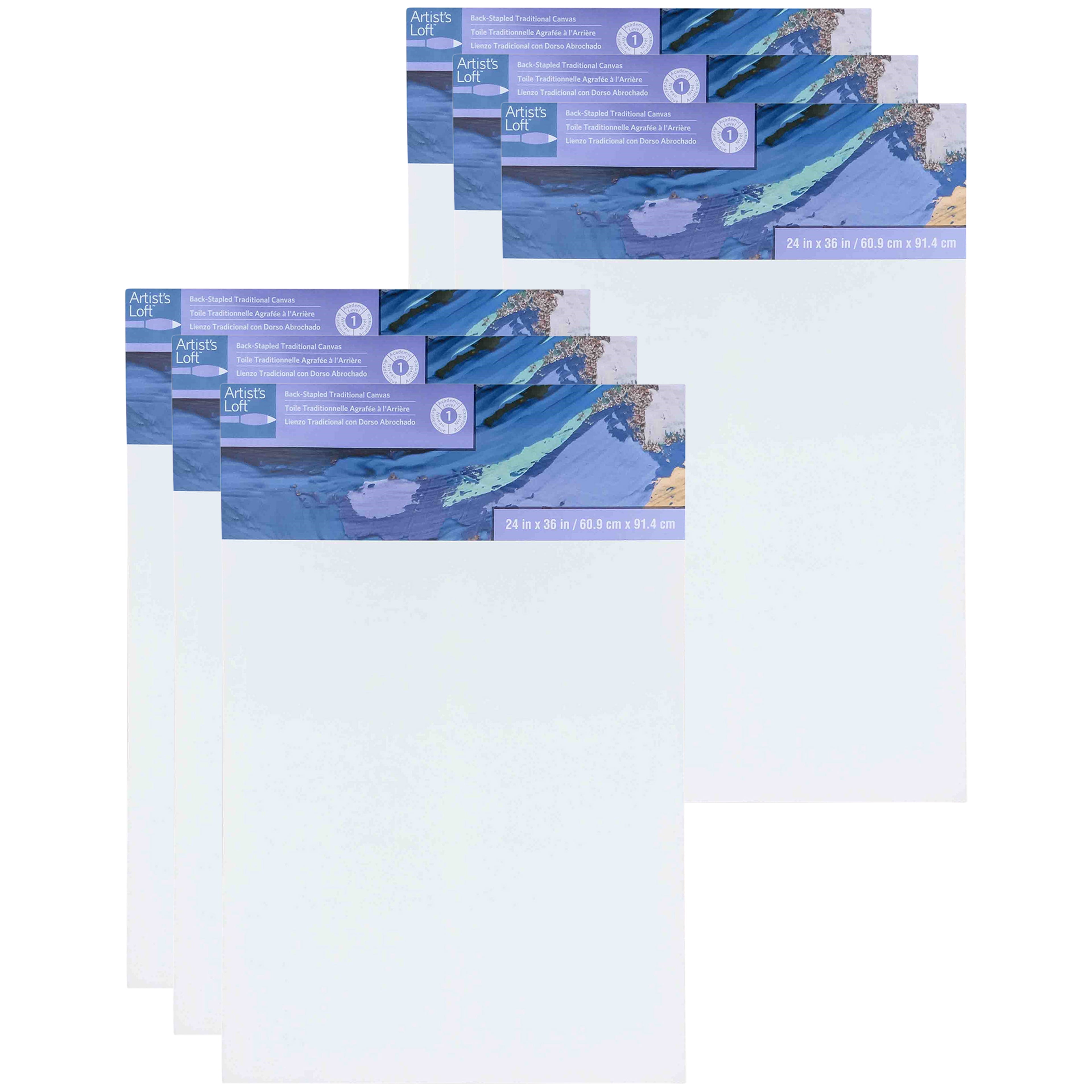 6 Pack: Level 1 Back Stapled Traditional Canvas by Artist's Loft ...