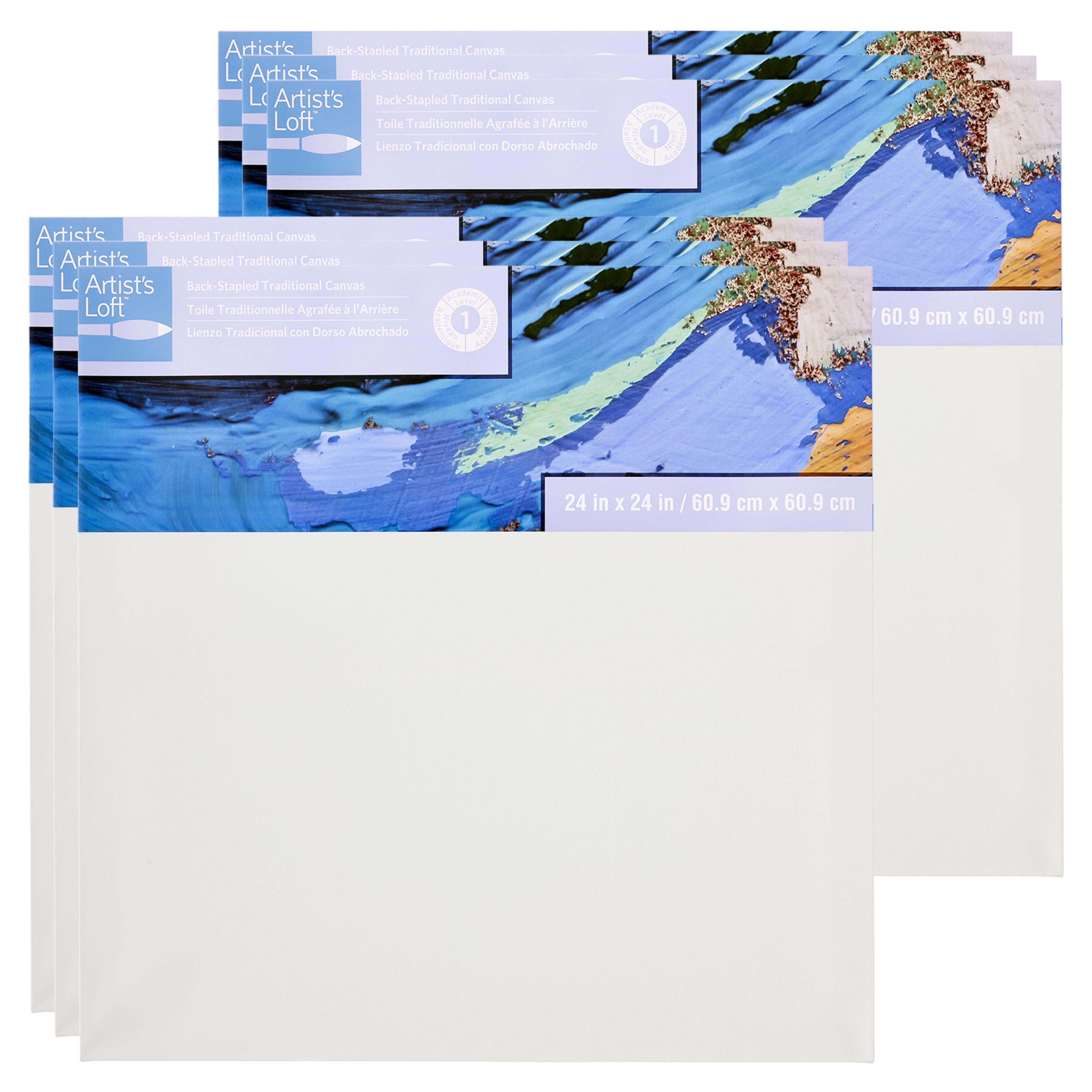 6 Pack: Level 1 Back Stapled Traditional Canvas by Artist's Loft ...