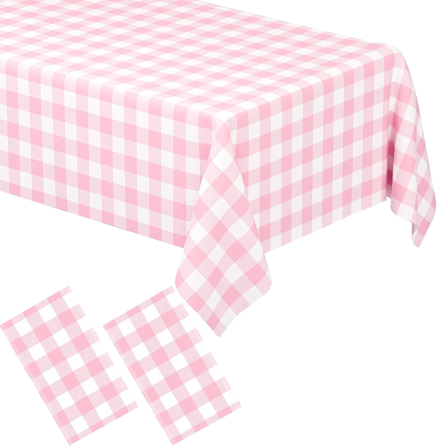 6 Pack Light Blue Gingham Tablecloth Rectangular Pale Blue and White ...