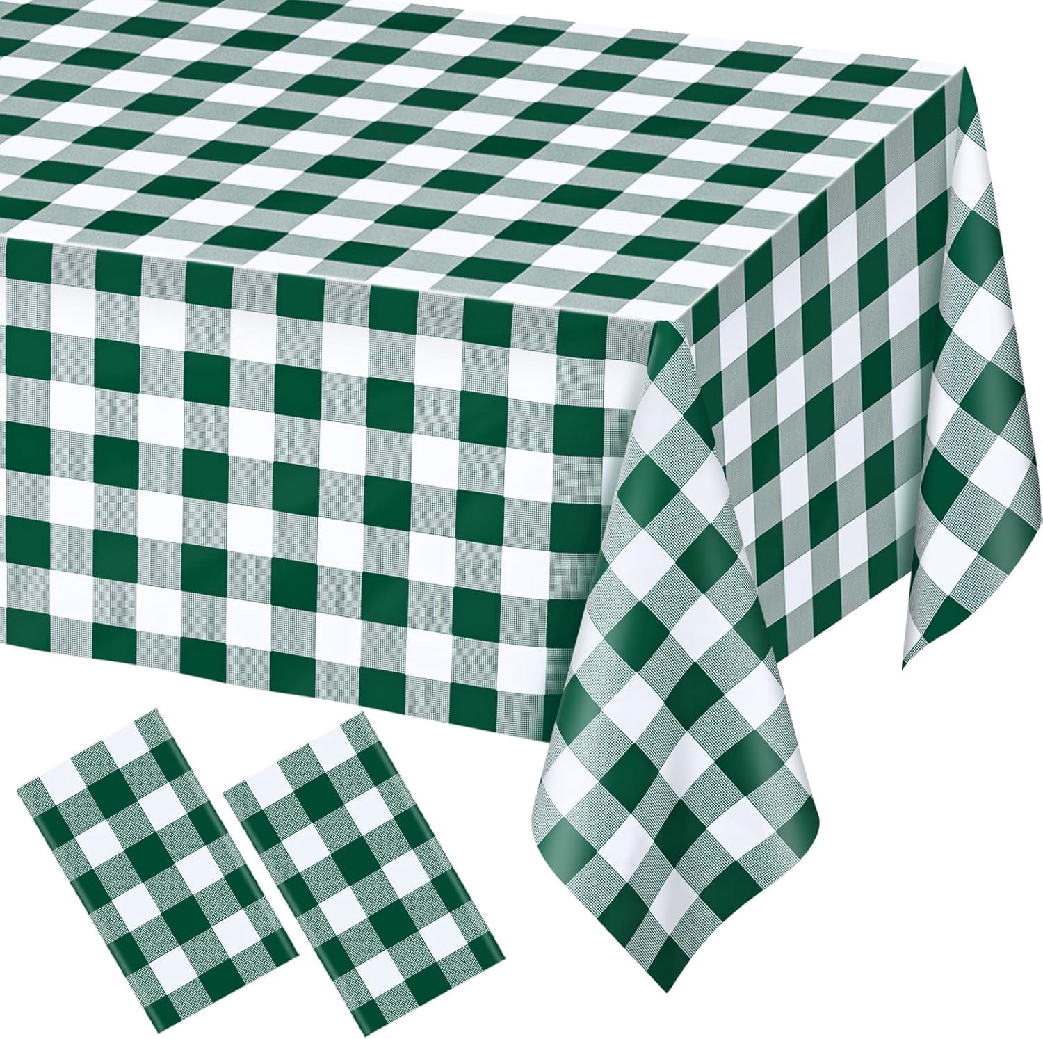 6 Pack Light Blue Gingham Tablecloth Rectangular Pale Blue and White ...