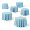 6 Pack Light Blue Round Tablecloths 108 Inch For 48