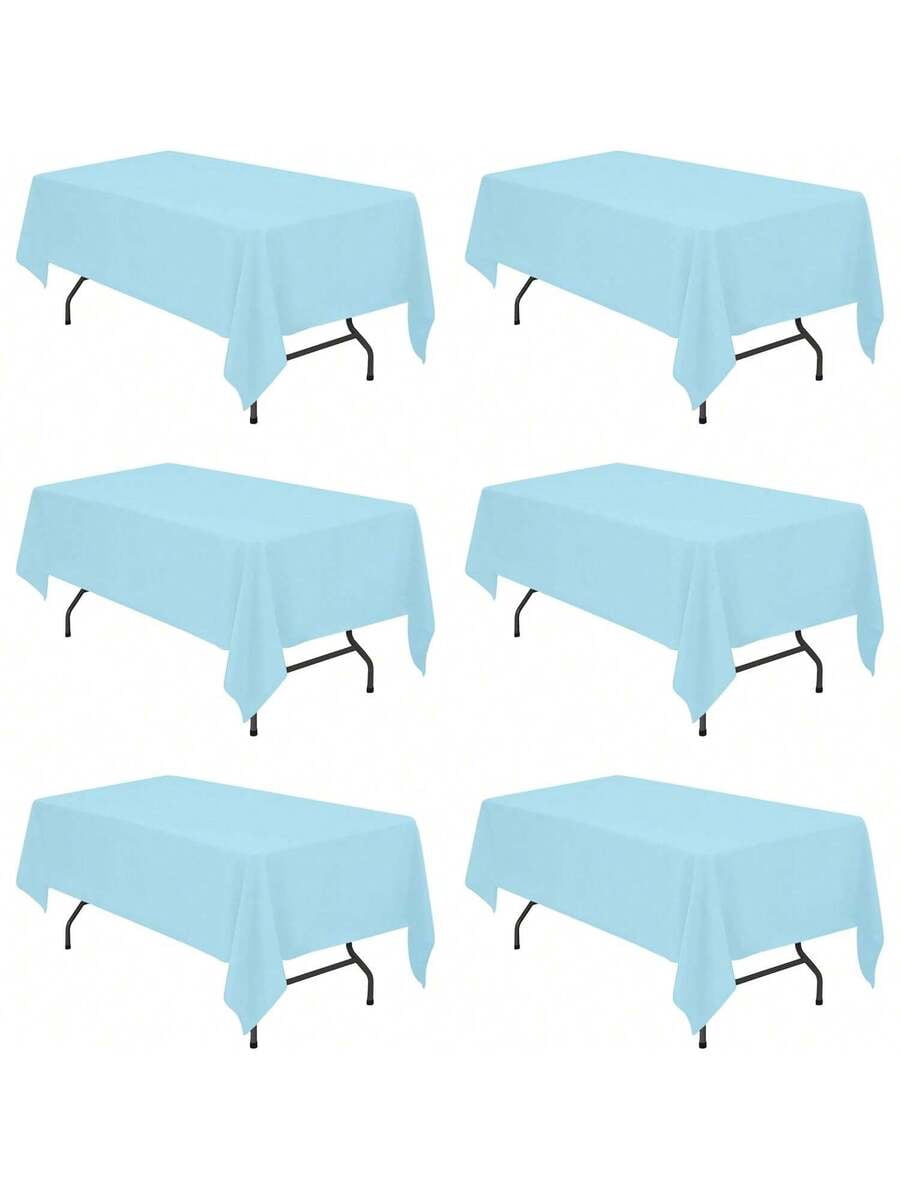 6 Pack Light Blue Tablecloths For 6 Foot Rectangle Tables 60x102 Inch ...