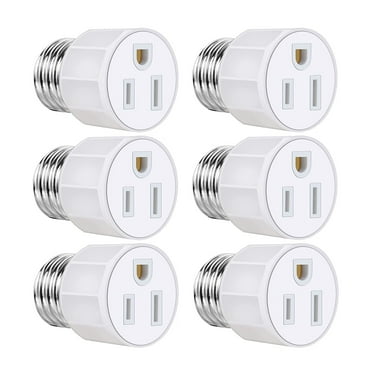 2Pcs E26/E27 3 Prong light socket adapter Outlet, Light Socket to Plug ...