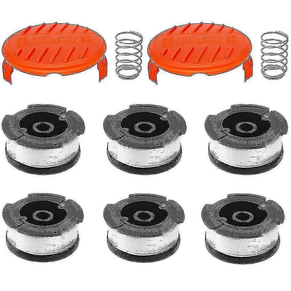 6 Pack Line Spool With 2 Covers For Replace Black Decker Grass Trimmers Replacement Spool Weed ...
