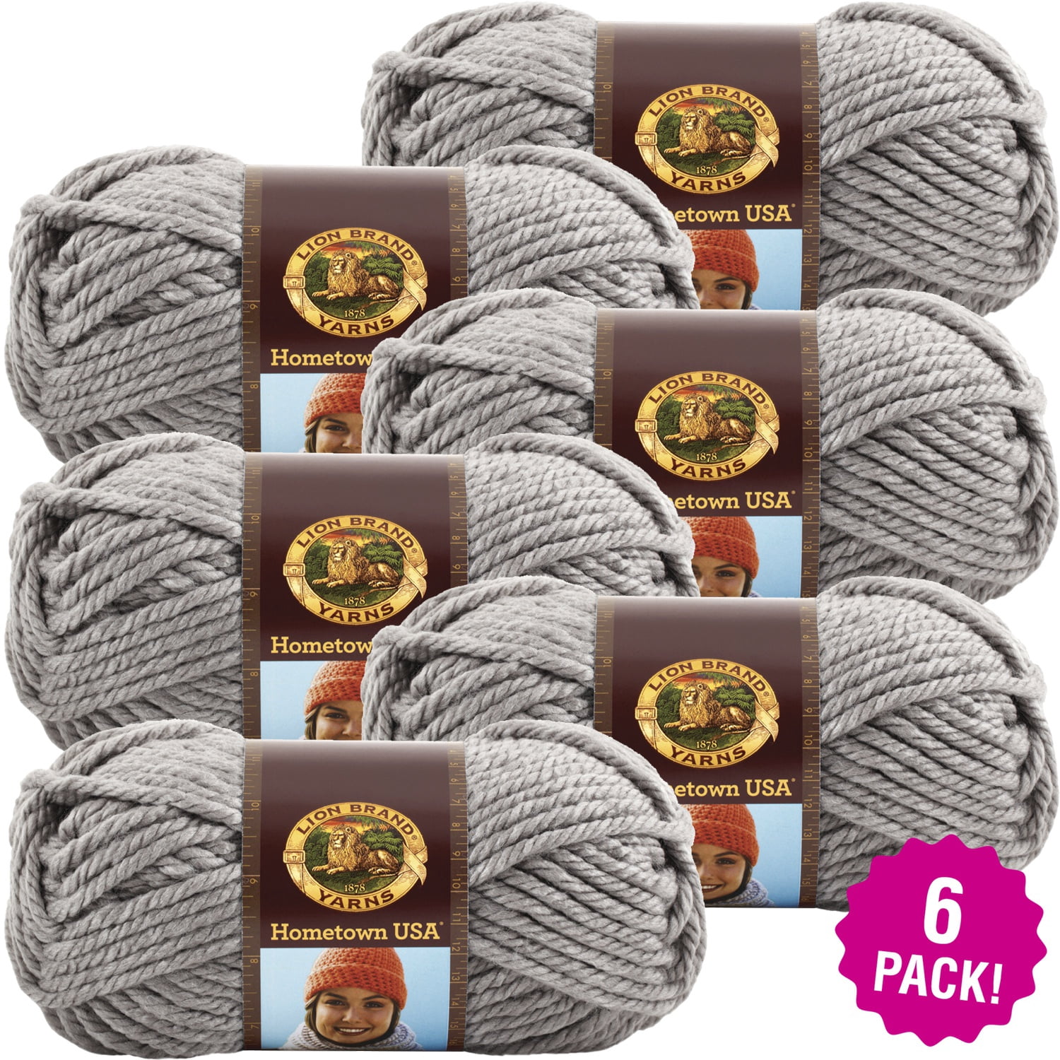 Lion Brand Yarn (6 Pack) - Hometown Quick Chunky, Bulky Yarn, Dallas ...