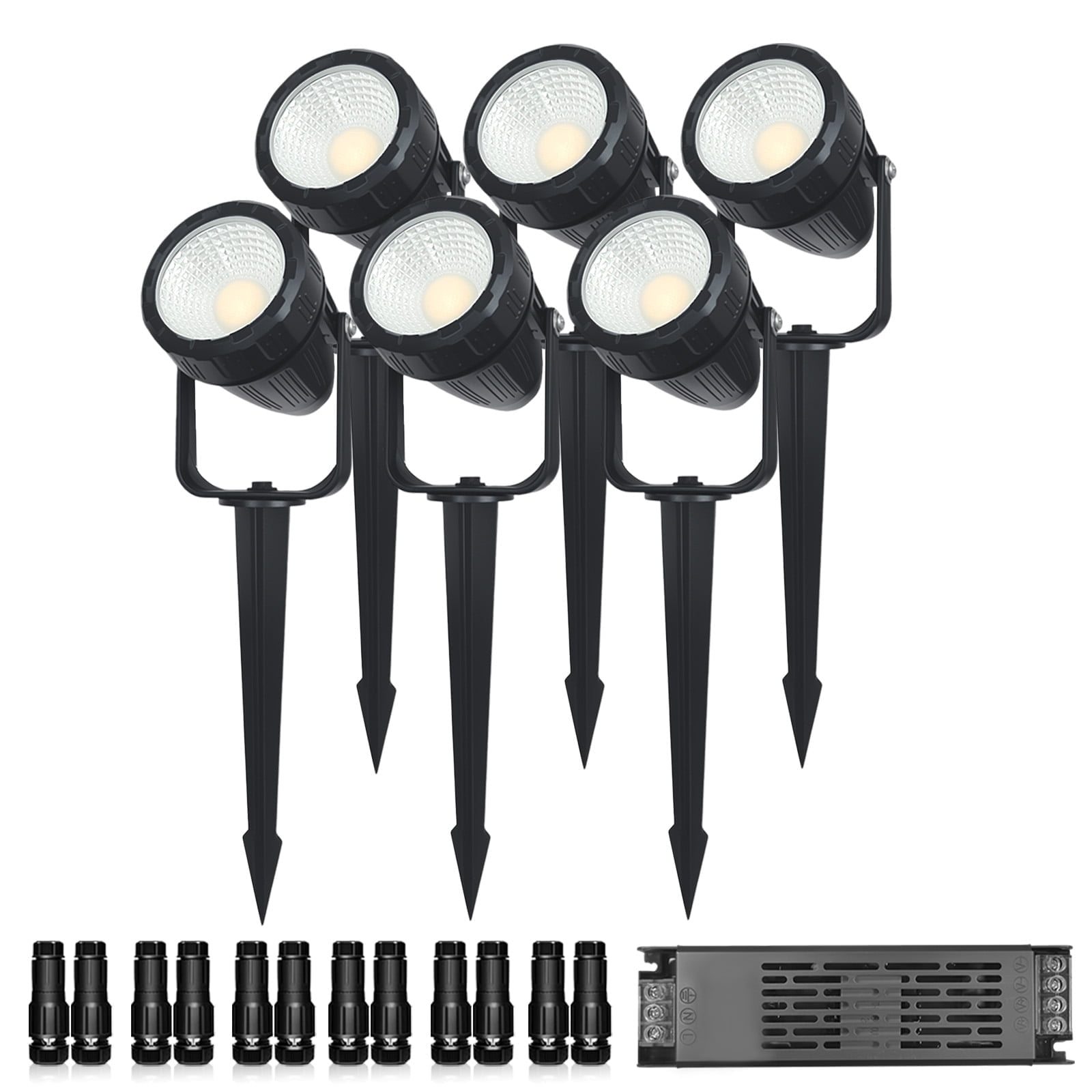 6 Pack Low Voltage LED Landscape Lights Outdoor 7W 840LM,With Driver ...