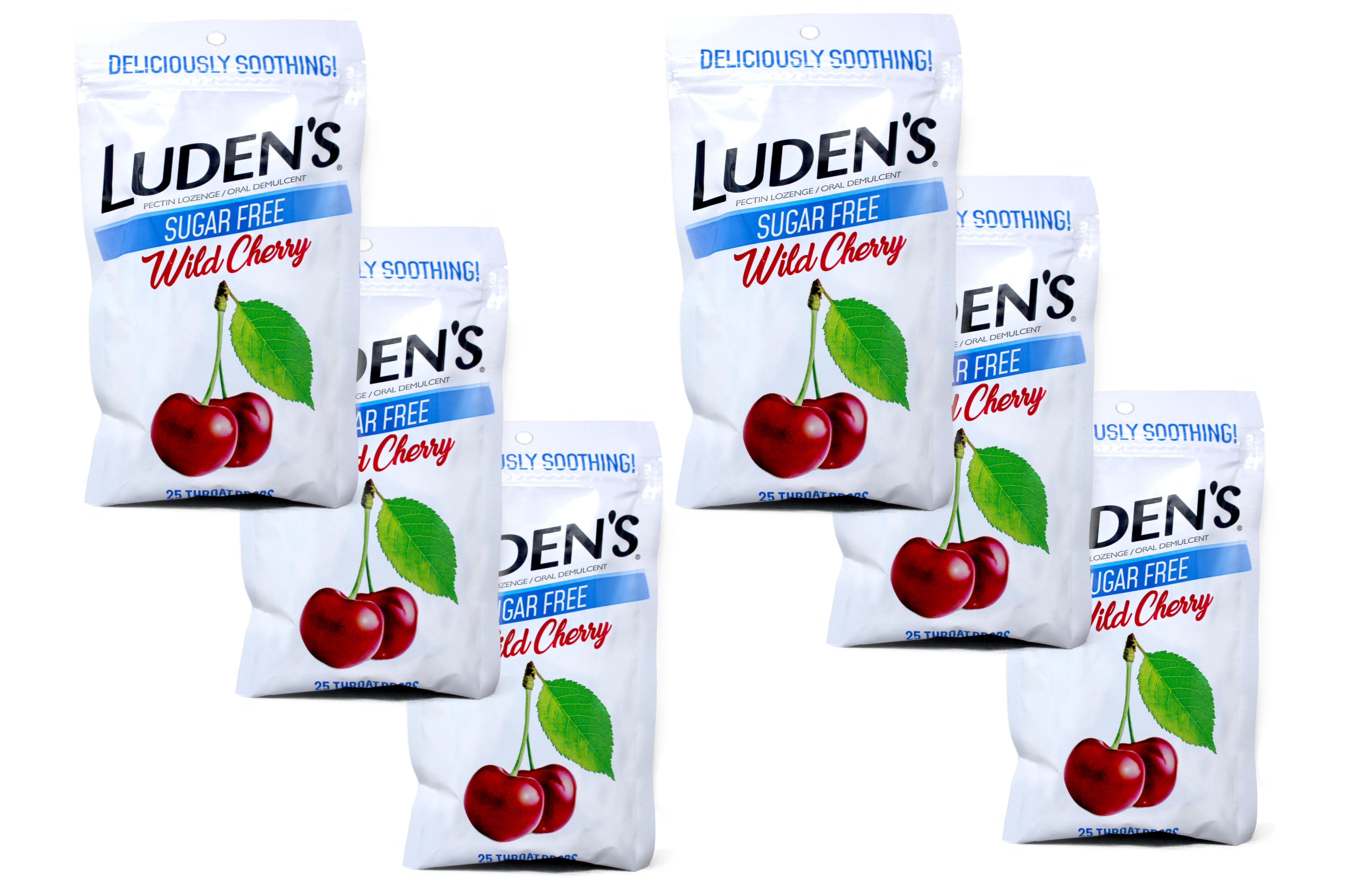 6 Pack Ludens Wild Cherry Cough Drops Throat Drops 30 Count Ea New ...