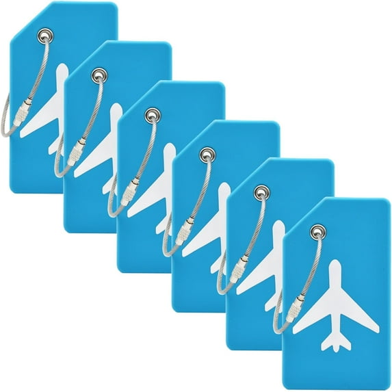 6 Pack Luggage Tag for Suitcases with Stainless Loop, Protection Travel ...