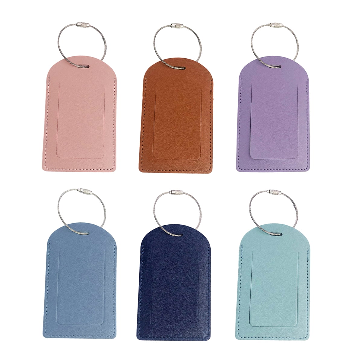 6 Pack Luggage Tags, Privacy Cover ID Label with Stainless Steel Loop ...