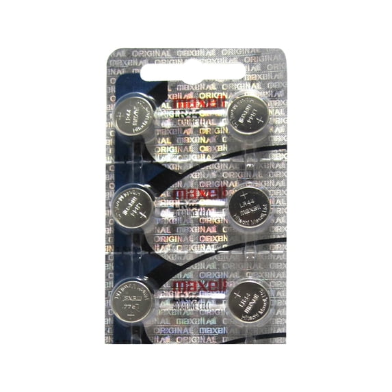 Maxell 6 Pack AG13 LR44 A76 357 Alkaline Button Cell Batteries, 1.5V ...