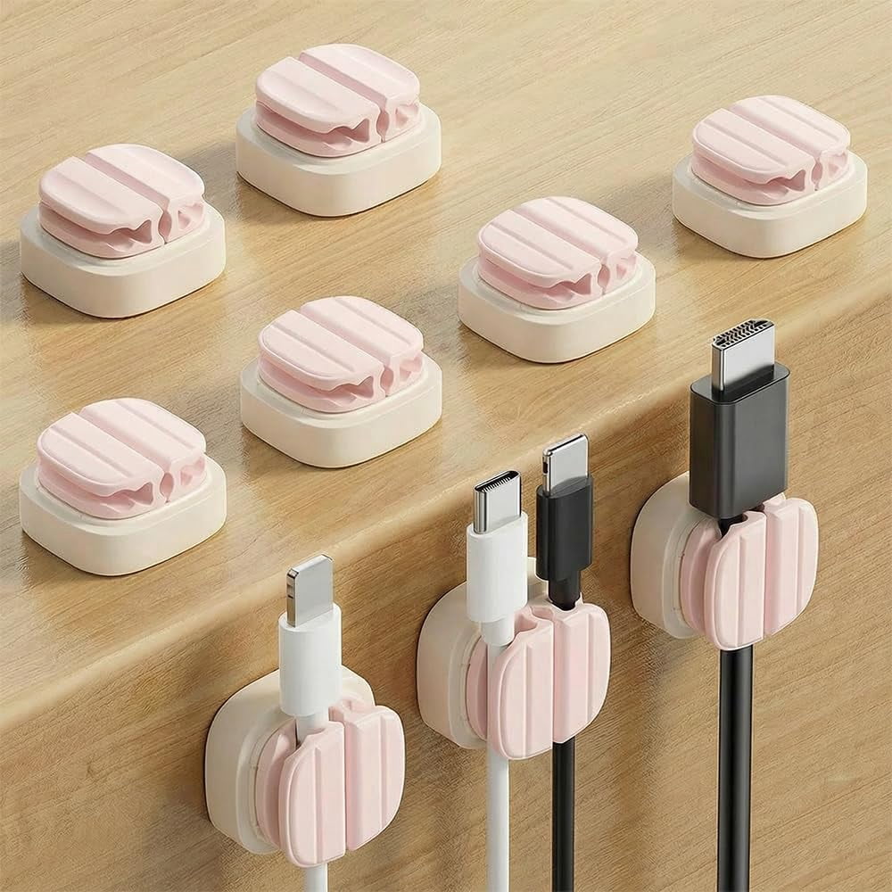 6 Pack Magnetic & Adhesive Cord Organizer - Spring Clip Cable ...