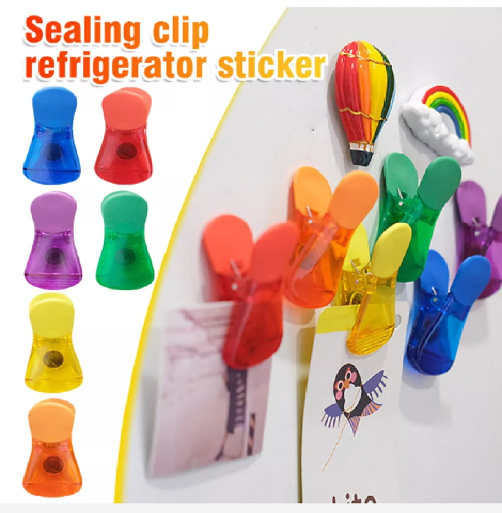 6-Pack Magnetic Chip Bag Clips - Versatile Refrigerator Magnets for ...