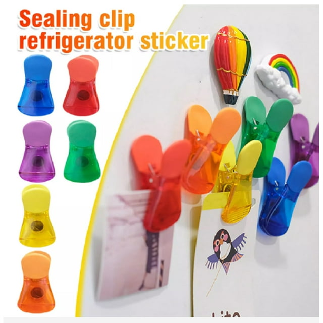 6-Pack Magnetic Chip Bag Clips - Versatile Refrigerator Magnets for ...