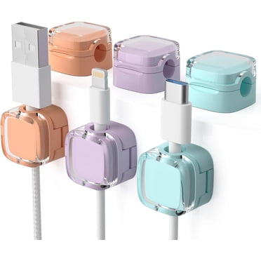 JOYROOM 6 Pack Magnetic Cable Clips Cord Holder, Under Desk Cable ...