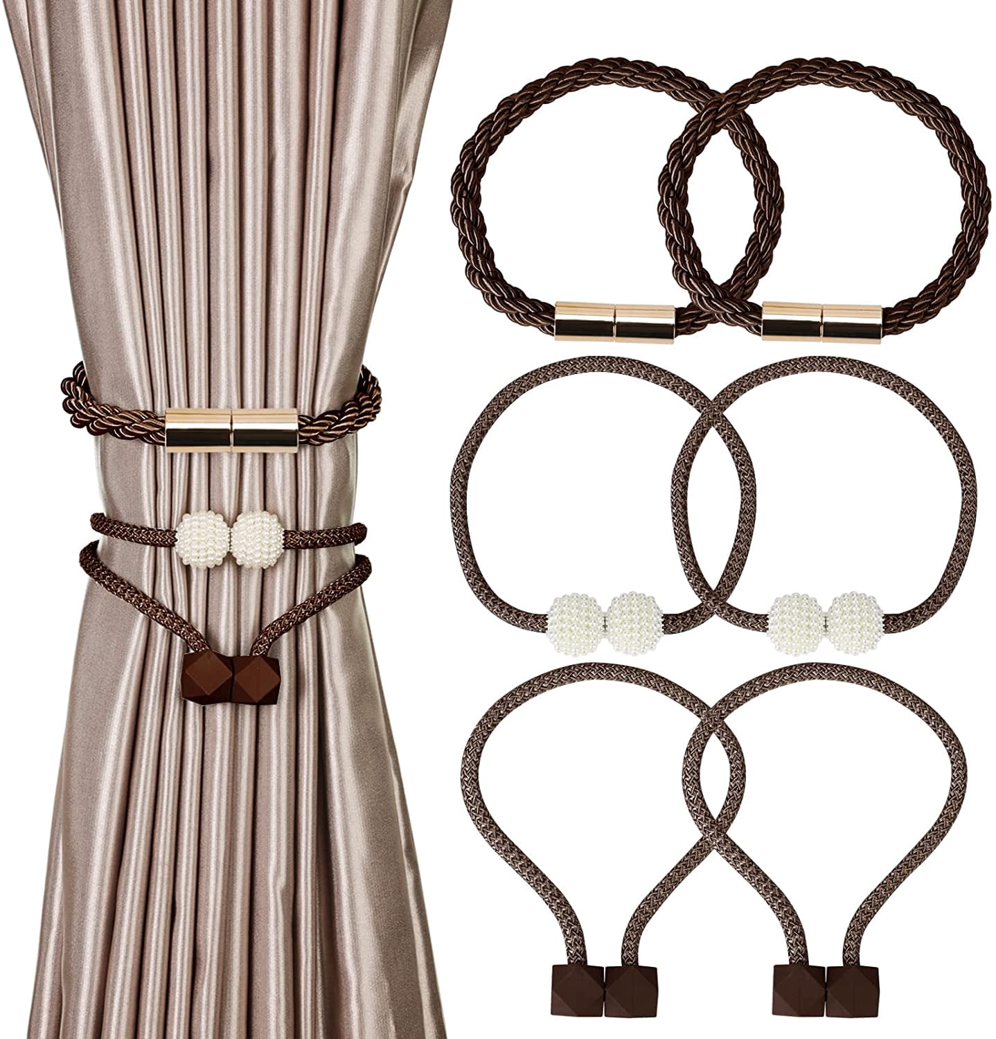 6 Pack Magnetic Curtain Tiebacks Decor Rope Curtain Tiebacks Curtain ...