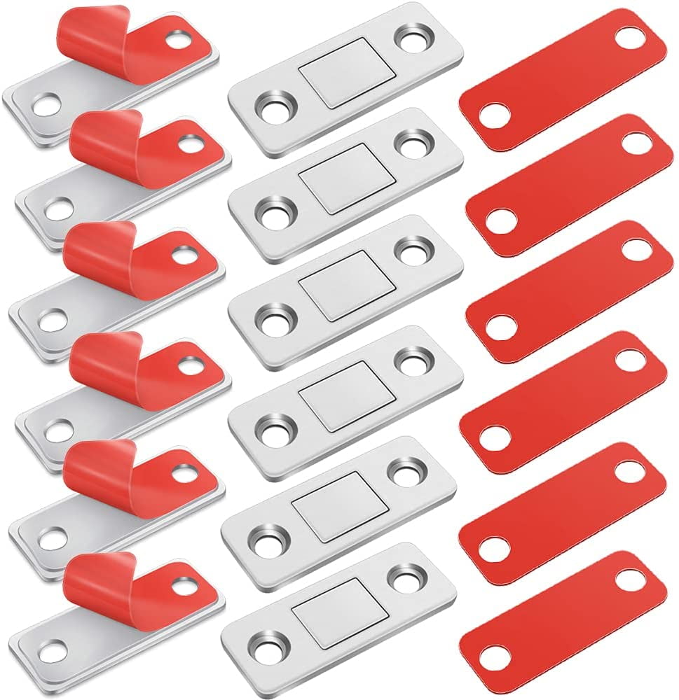 6 Pack Magnetic Door Catch, Ultra Thin Cabinet Magnets Stainless Steel ...