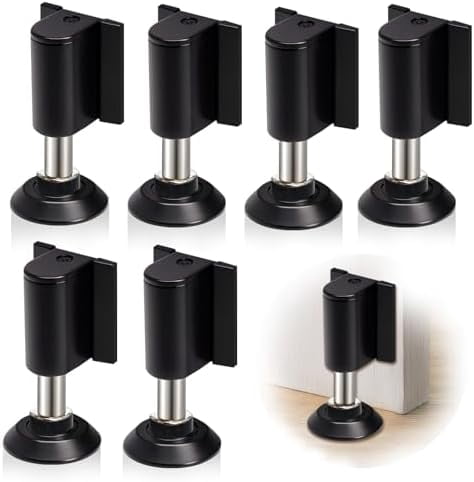6 Pack Magnetic Door Stoppers, No Drill Invisible Doorstops for Inside ...