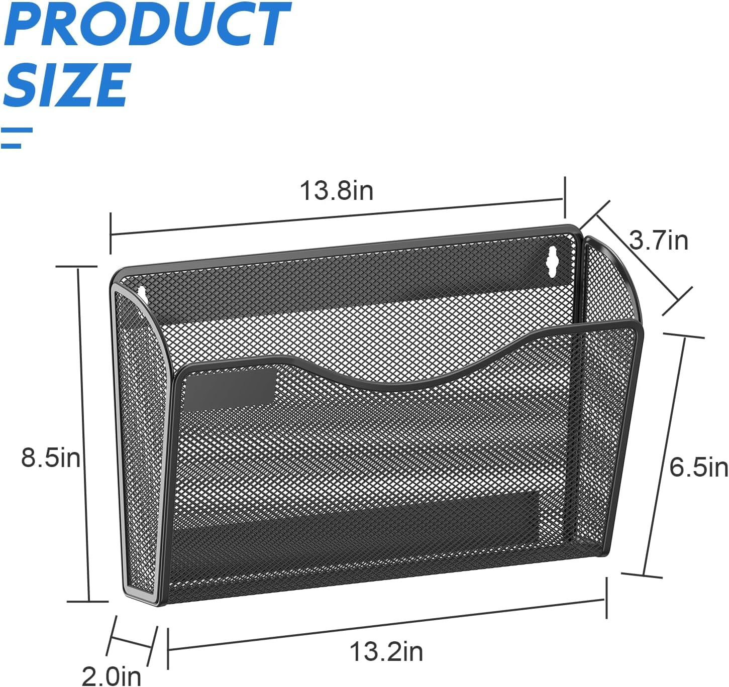 6 Pack Magnetic File Holder, Mesh Wall File Organizer File Pocket Mail ...